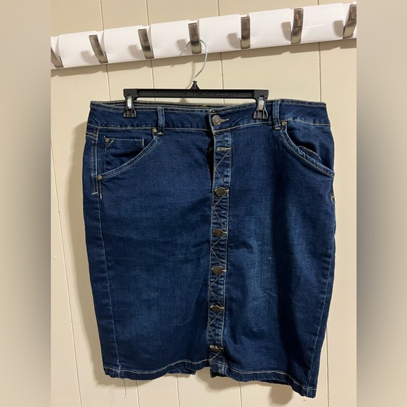 one 5 one | Skirts | One 5 One Stretch Denim Buttons Slit Skirt Pockets ...